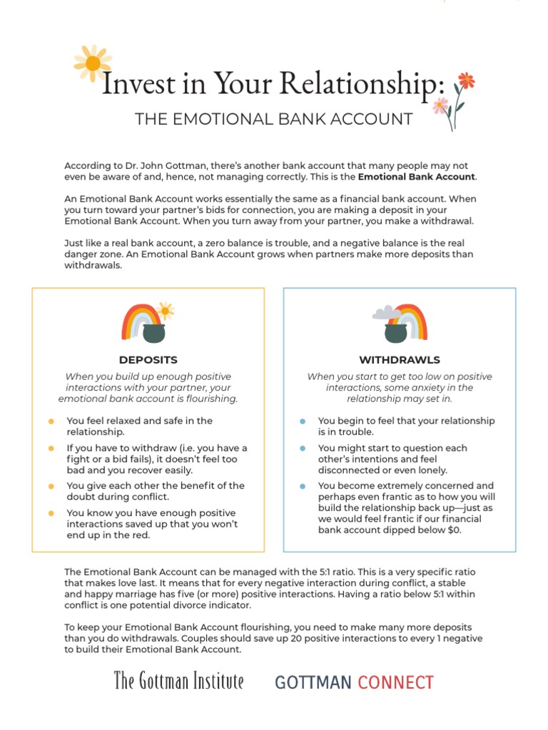 2023-04 - Invest in Your Relationship-The Emotional Bank Account - v1 PDF | PDF