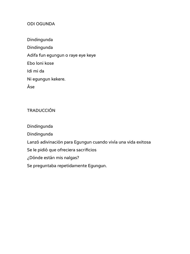 Òdí Ògúndà - Isegun PDF | PDF | Religión étnica