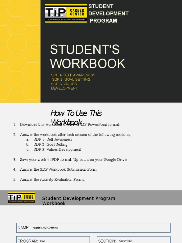 SDP Students Workbook Sy21 | PDF