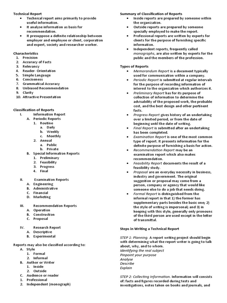 Comprehensive Guide to Technical Reports | PDF
