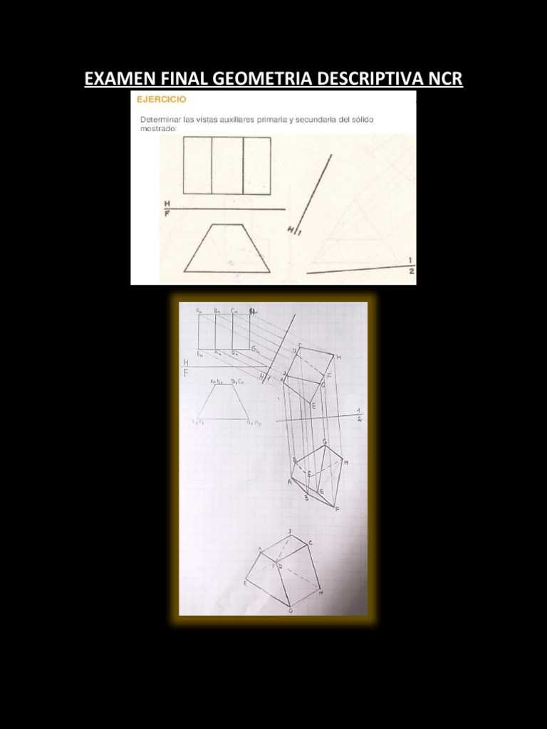 EXAMEN FINAL GEOMETRIA DESCRIPTIVA NCR.docx | PDF