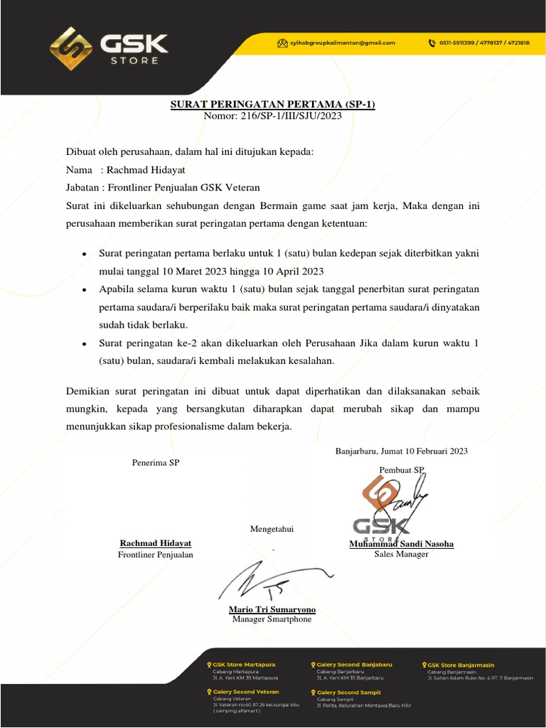 Contoh Surat SP Syihab | PDF