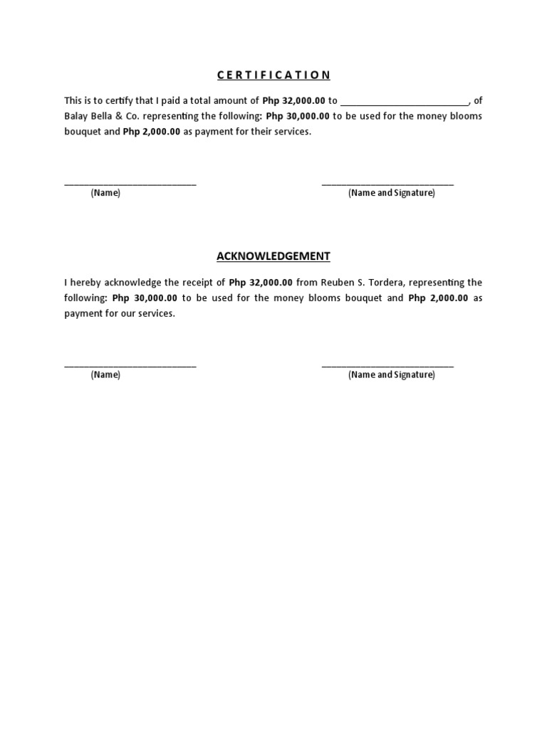 Certification of Payment | PDF