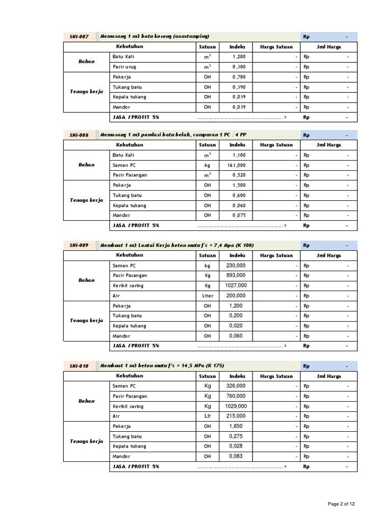Analisa Pekerjaan Atap Spandek-2 PDF | PDF