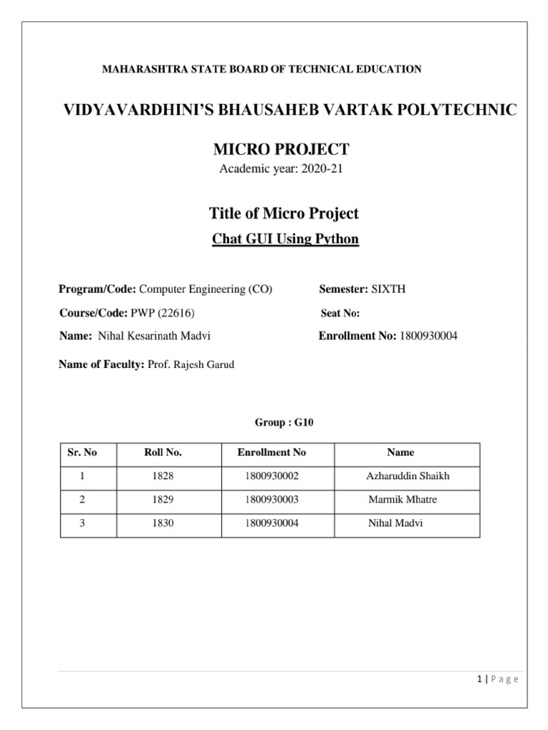 1830 Pwp Microproject Pdf Pdf