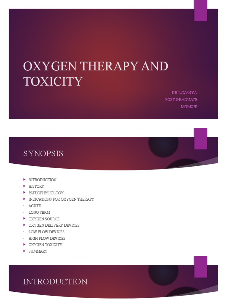 Oxygen Therapy and Toxicity | PDF | Hypoxia (Medical) | Antioxidant