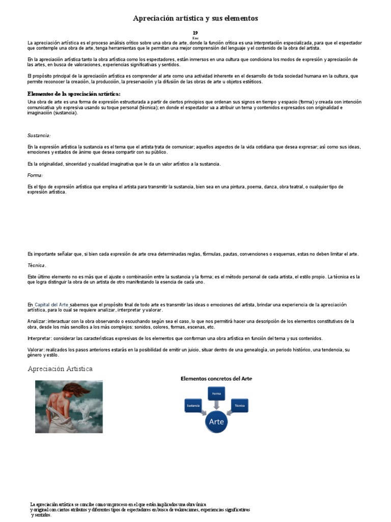Apreciación Artística y Sus Elementos | PDF