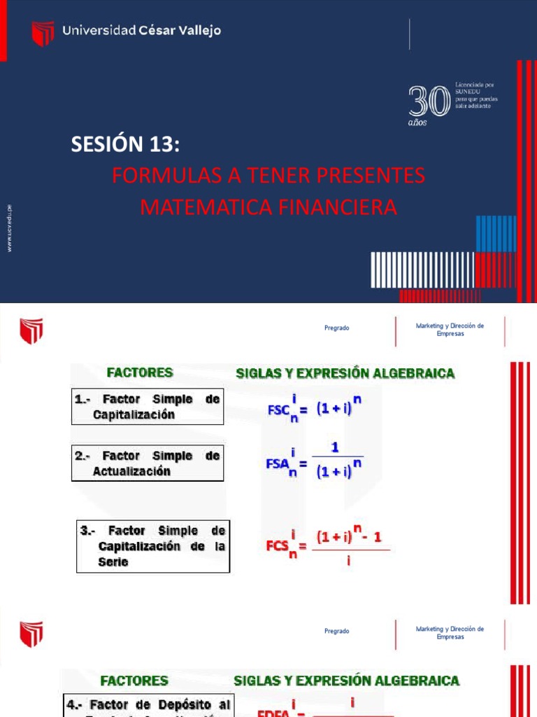 Formulas Matematica Financiera | PDF