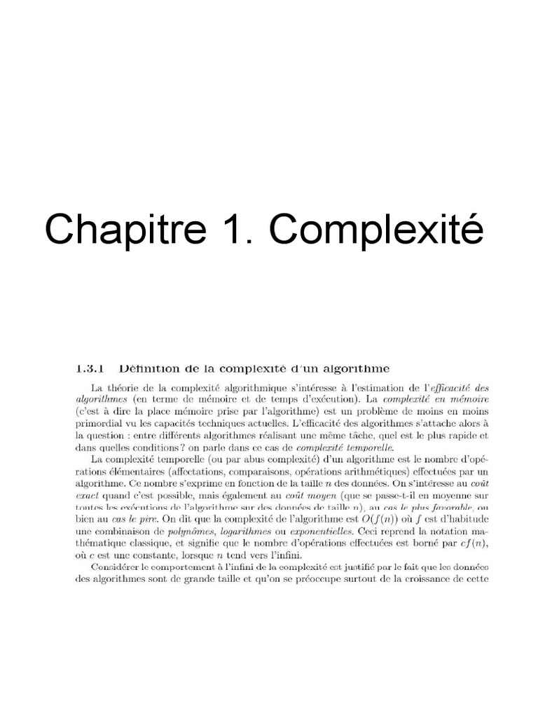 Chapitre1-Complexité 230419 205944 PDF | PDF