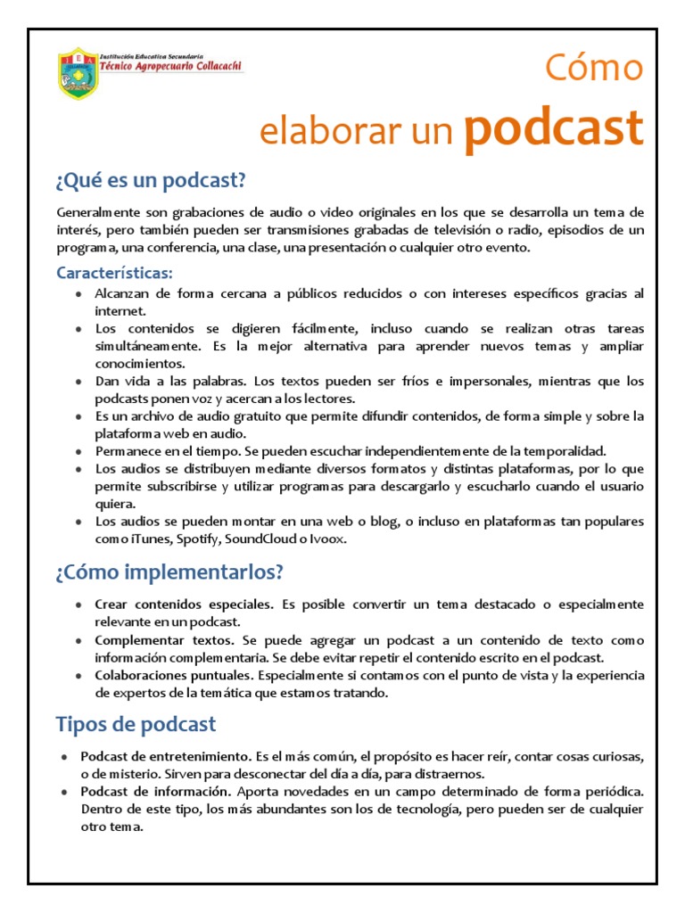 Cómo Elaborar Un Podcast | PDF