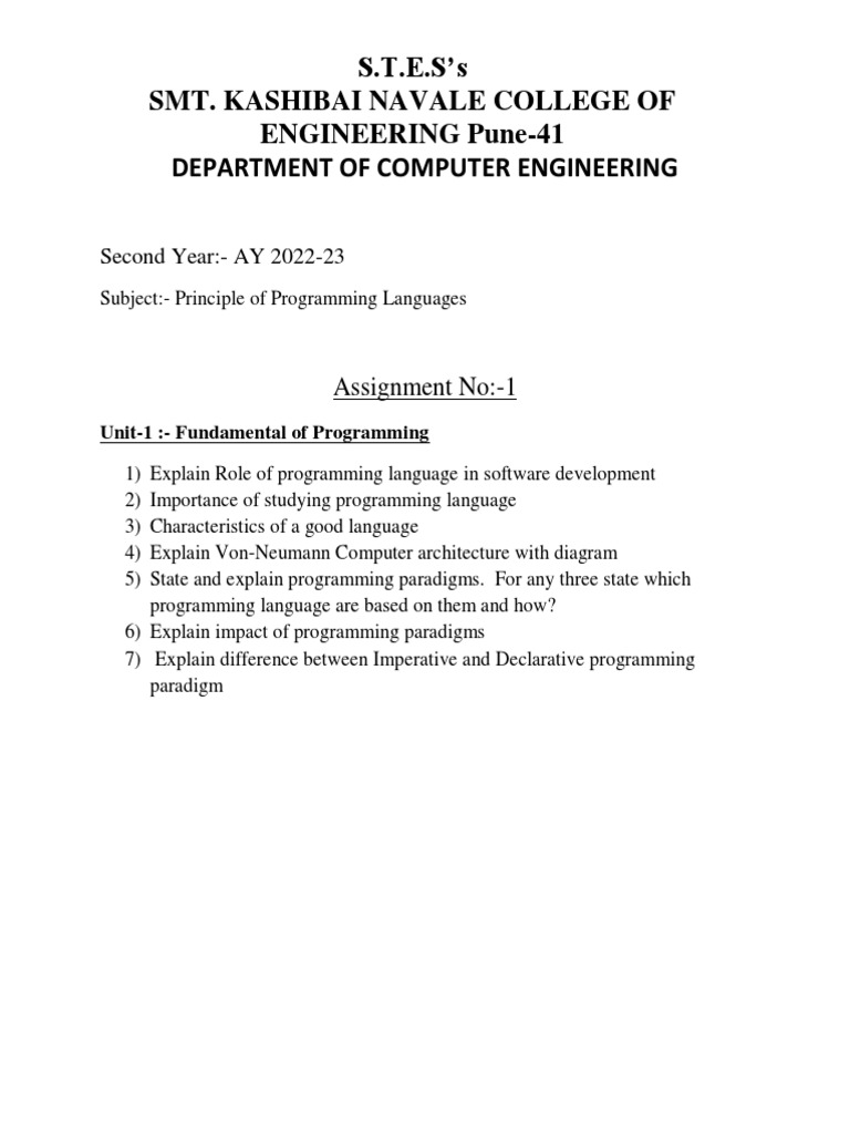 Programming Language Fundamentals | PDF