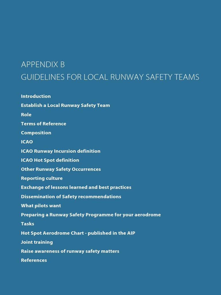 Guidelines For Setting Up A Local Runway Safety Team | PDF