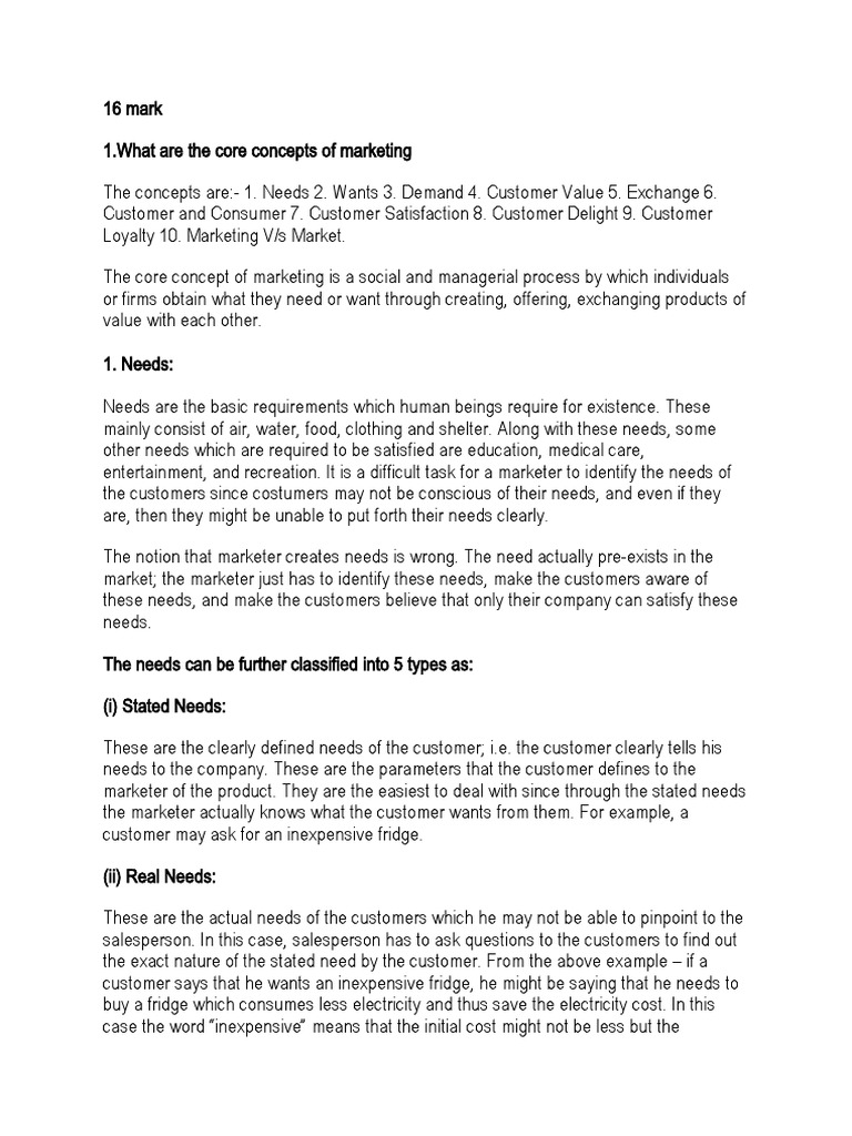 Understanding the Core Concepts of Marketing: Needs, Wants, Demand ...