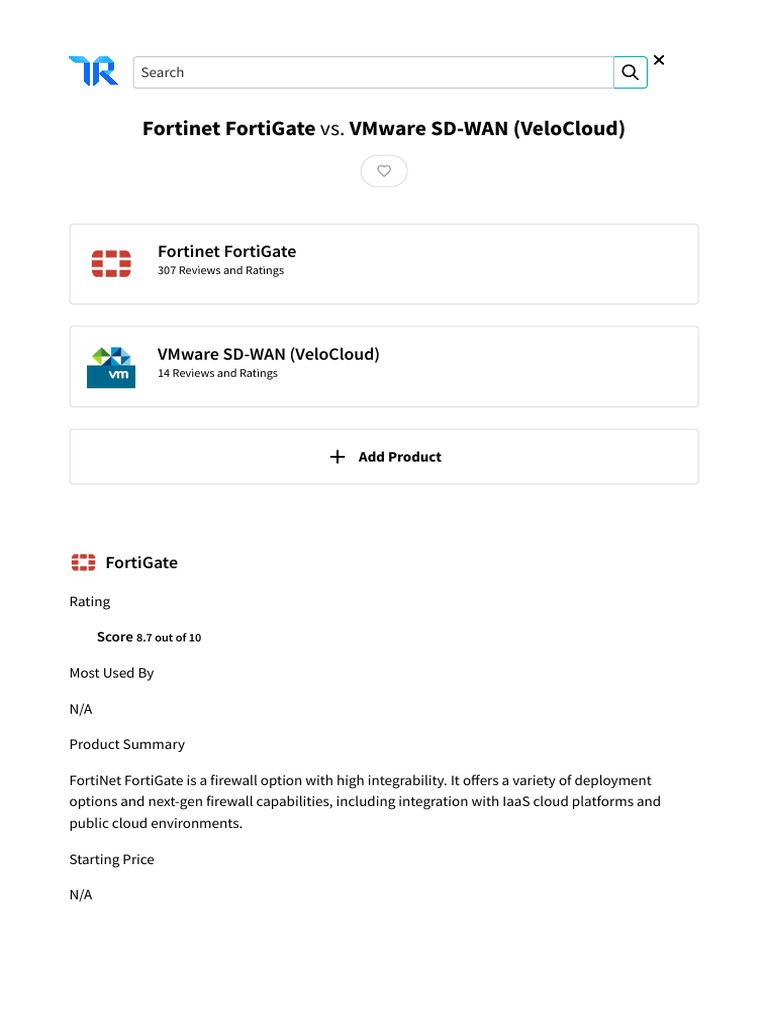 FortiGate Vs VMware SD-WAN - TrustRadius PDF | PDF