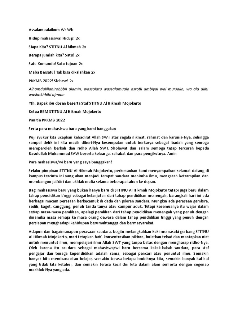 Amanat Pembina PKKMB | PDF