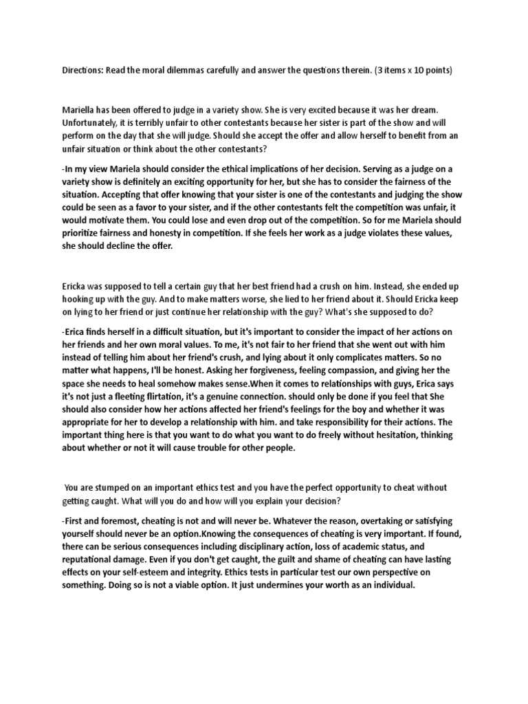 Ethical Dilemmas and Decision-Making | PDF