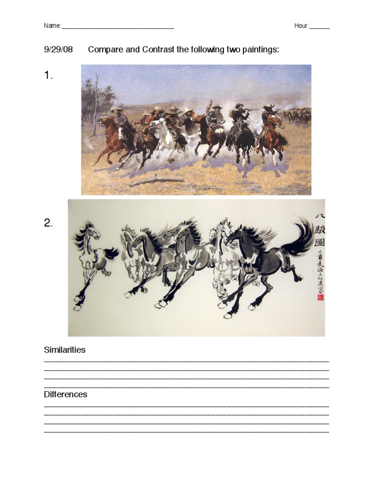 9/29/08 Compare and Contrast The Following Two Paintings:: Name: - Hour ...