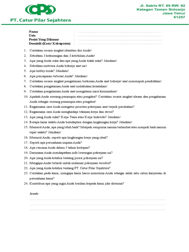 Form Kelengkapan Identitas Diri PDF | PDF