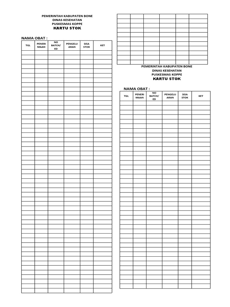 Kartu Stok Gudang | PDF