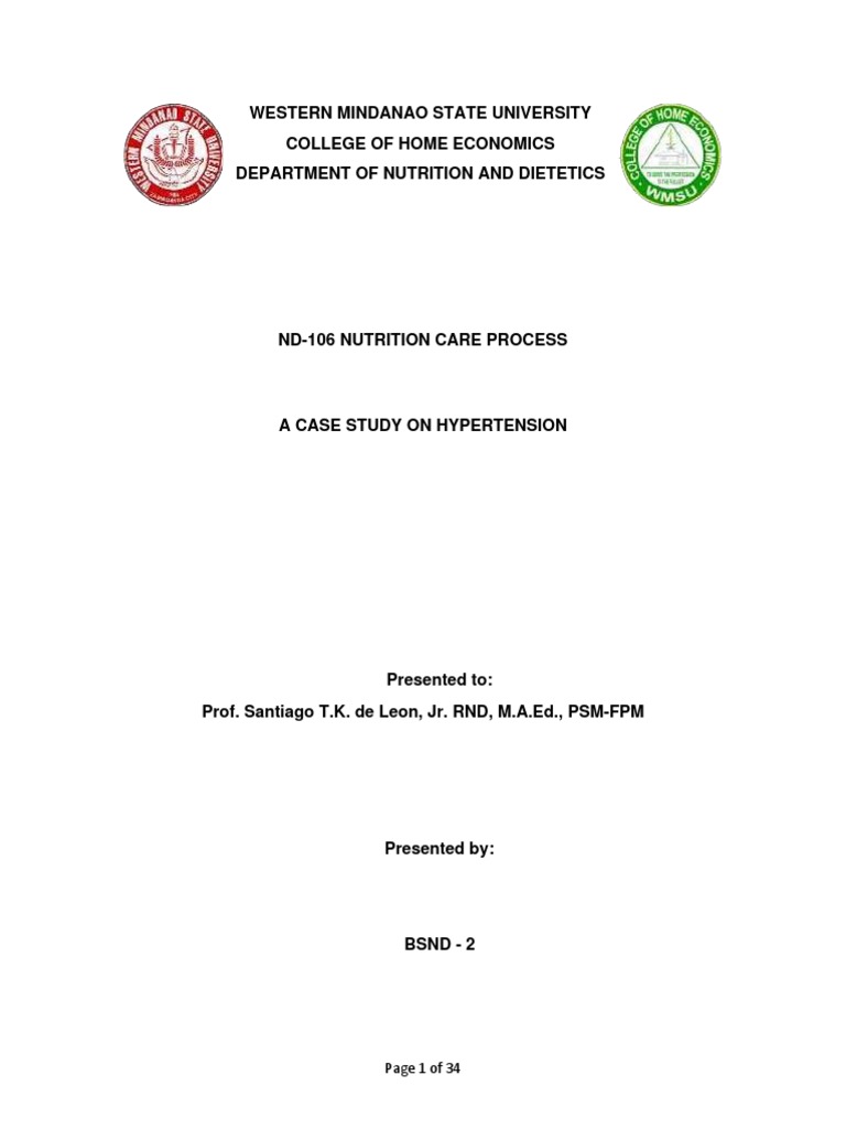CASE STUDY HYPERTENSION EXAMPLE of Comprehensive Study On NCP For Final ...