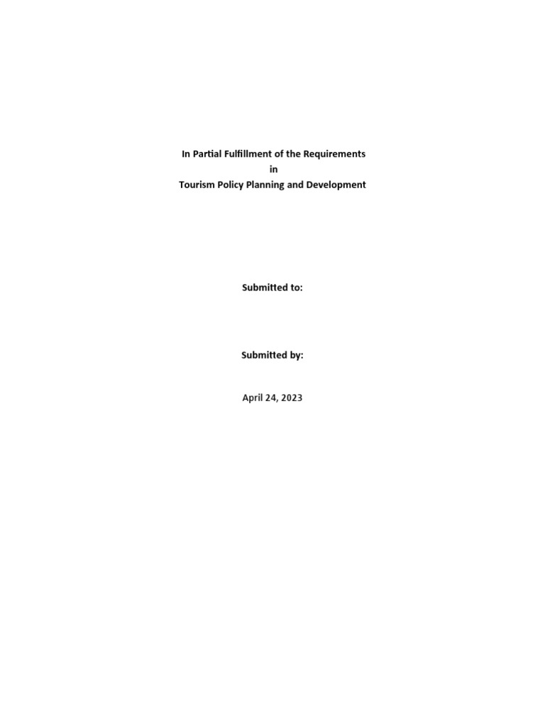 Tourism Policy and Development 05QUIZ1__TPPD | PDF