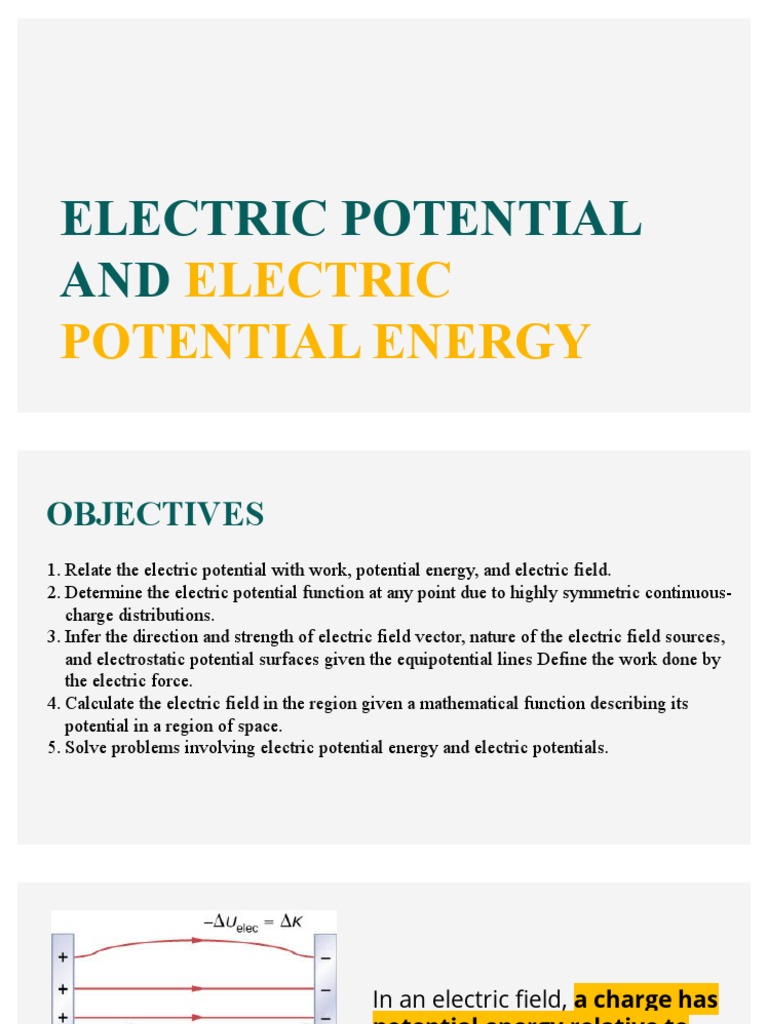 Electric Potential and Electric Potential Energy | PDF