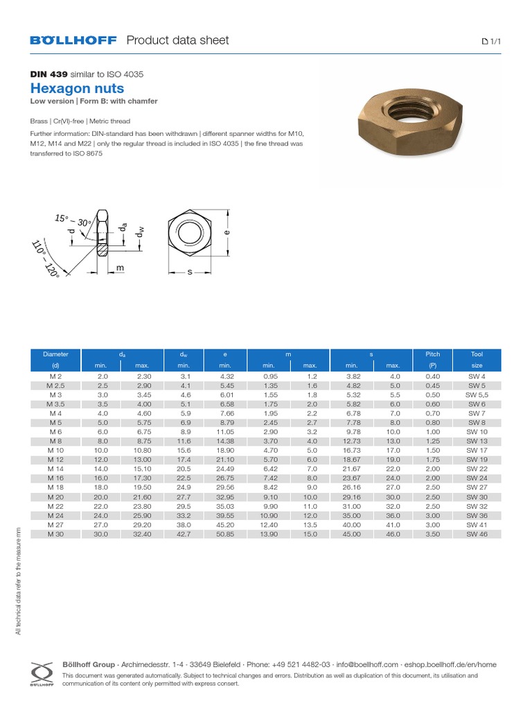 DIN 439 Messing en PDF | Download Free PDF | Machining | Metalworking