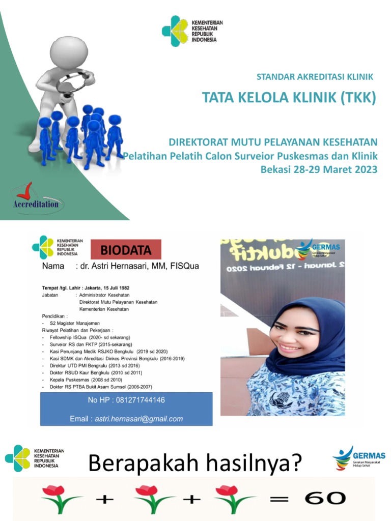 07-Bab 1 TKK Standar Akreditasi Klinik - TKK - (Astrie - ToT) | PDF