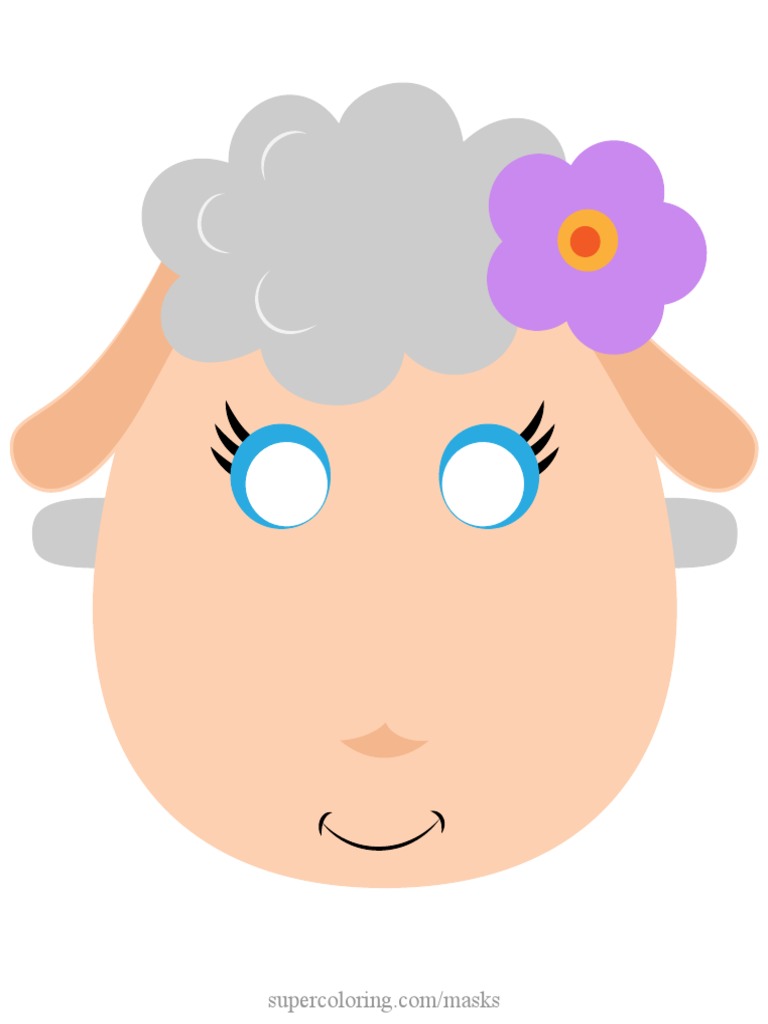 Sheep Mask Colored Template Paper Craft PDF | PDF