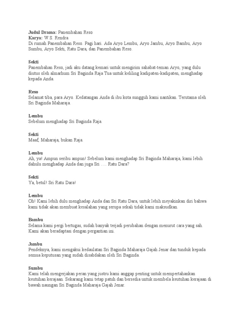 Naskah Panembahan Reso | PDF