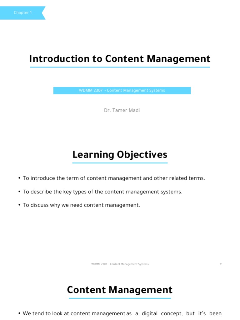 02 CH 1 - Introduction To Content Management PDF | PDF
