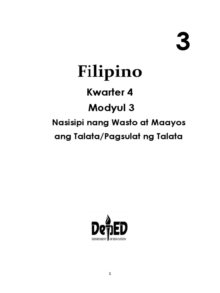 Kwarter 4 - Modyul 3 Sa Filipino 3 PDF | PDF