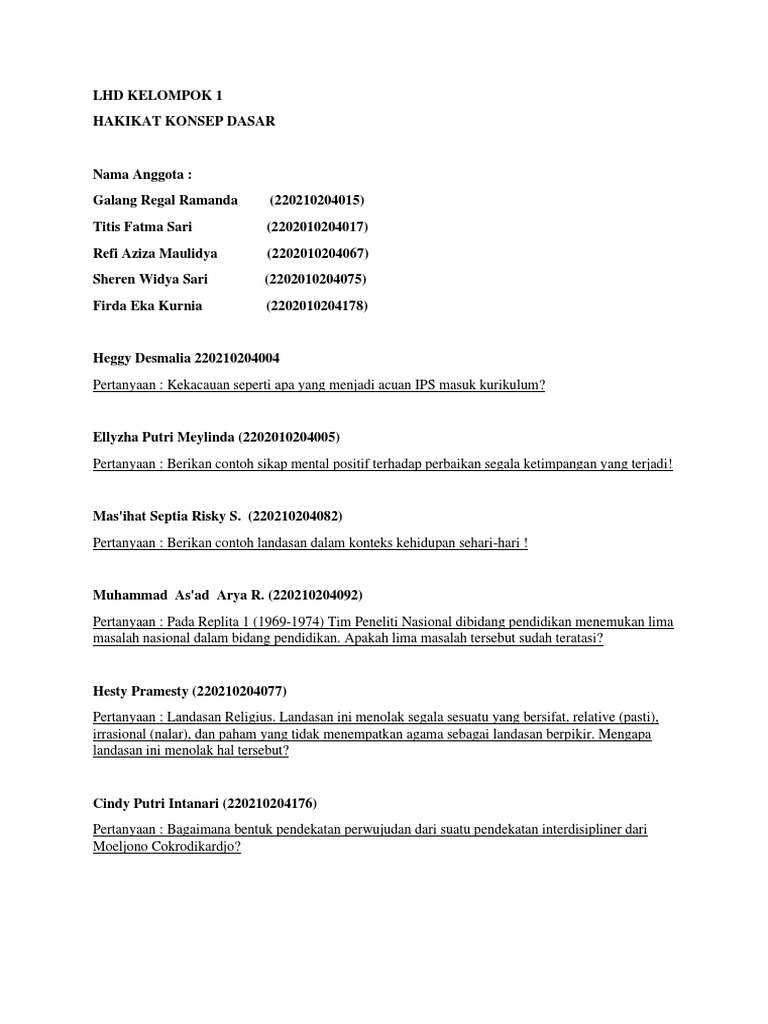 LHD Kel. 1 PDF | PDF