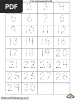 Números 1 Al 30 Linea Punteada | PDF