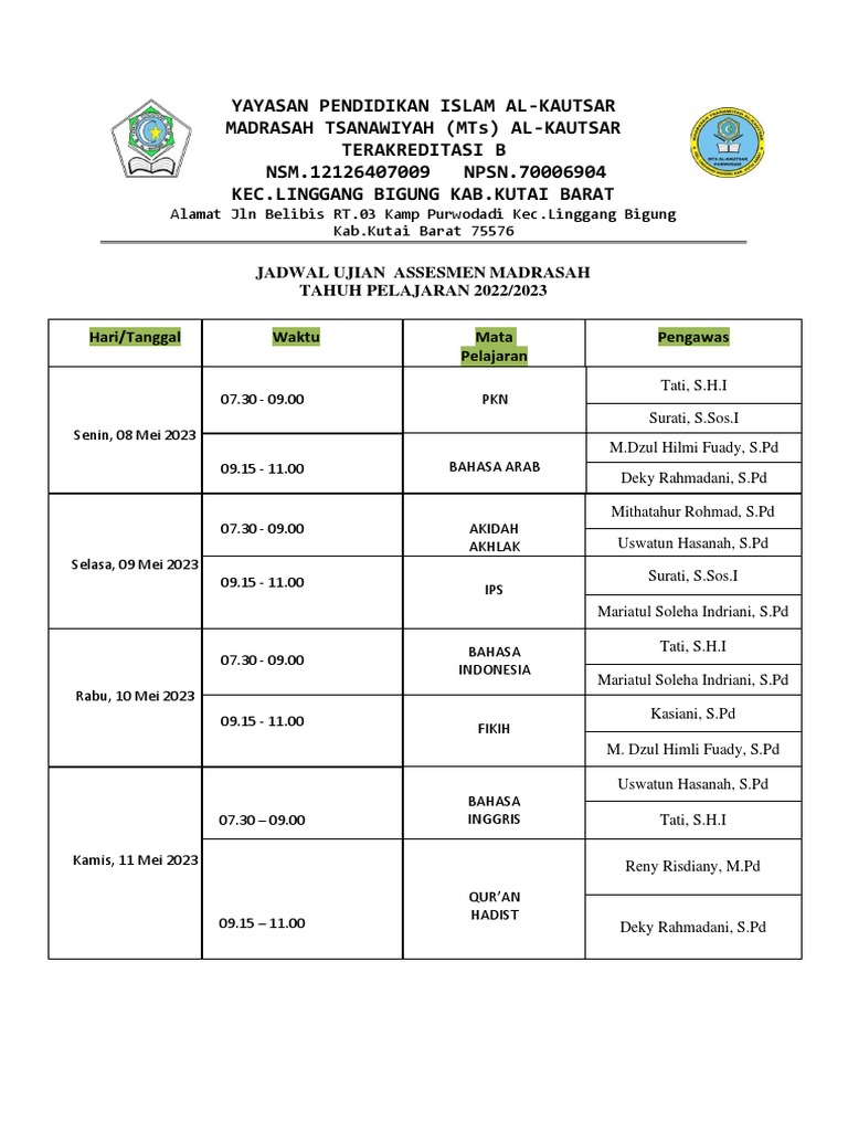 Jadwal UM 2023 fix | PDF