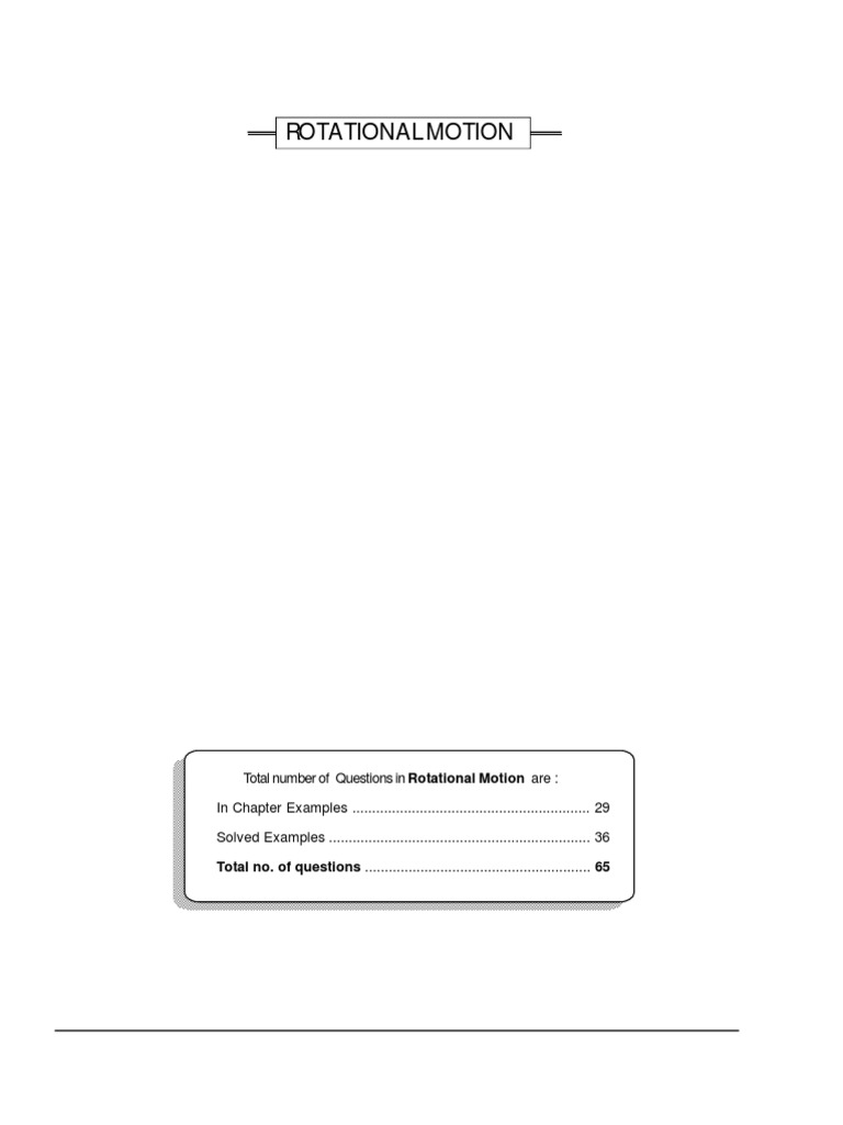 03 - Rotational Motion - Theory & Example Module-2 | PDF | Torque | Rotation Around A Fixed Axis