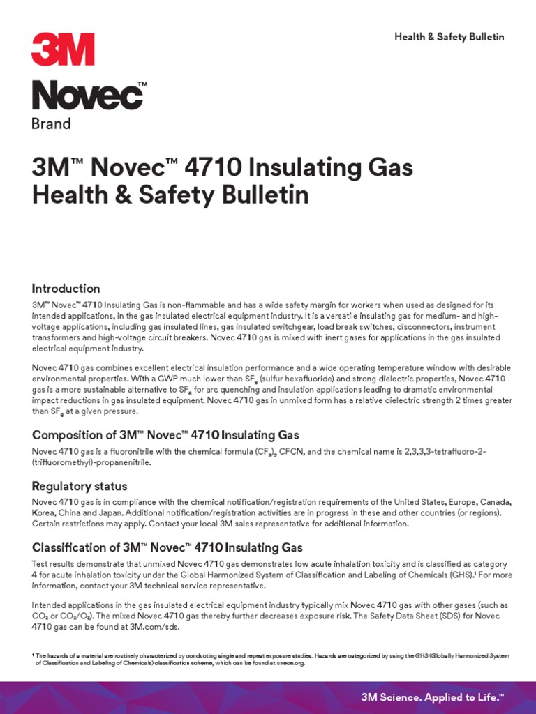 Novec 4710 Health and Safety Bulletin Update-Celum | PDF