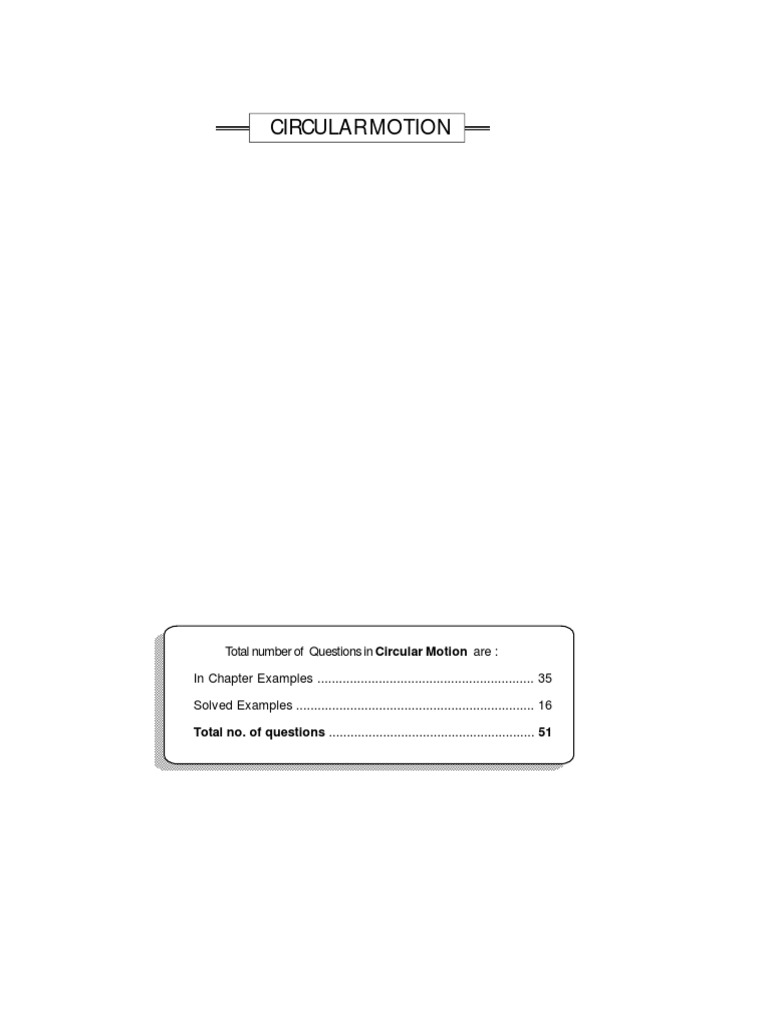 1 - Circular Motion-Theory& Example Module-2 | PDF | Acceleration | Velocity