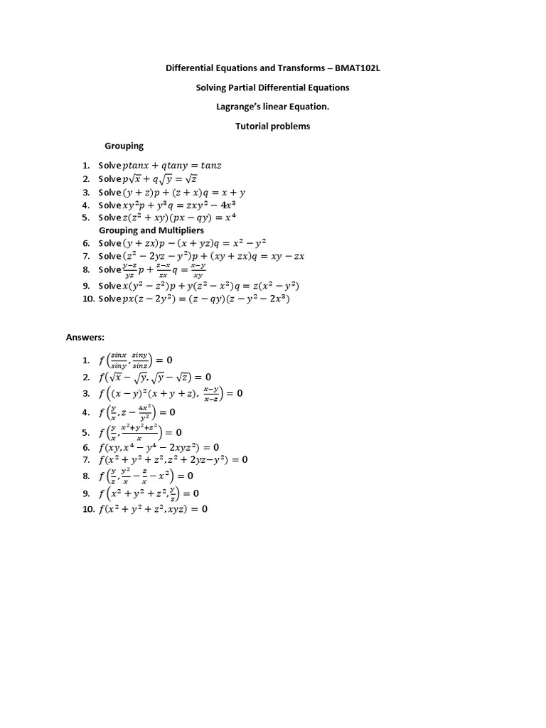 BMAT102L Module2 TutorialSheet2 PDF | PDF
