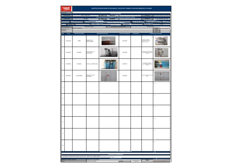 INSPECCION Nº CL-CAL-0001 (4).xls | PDF