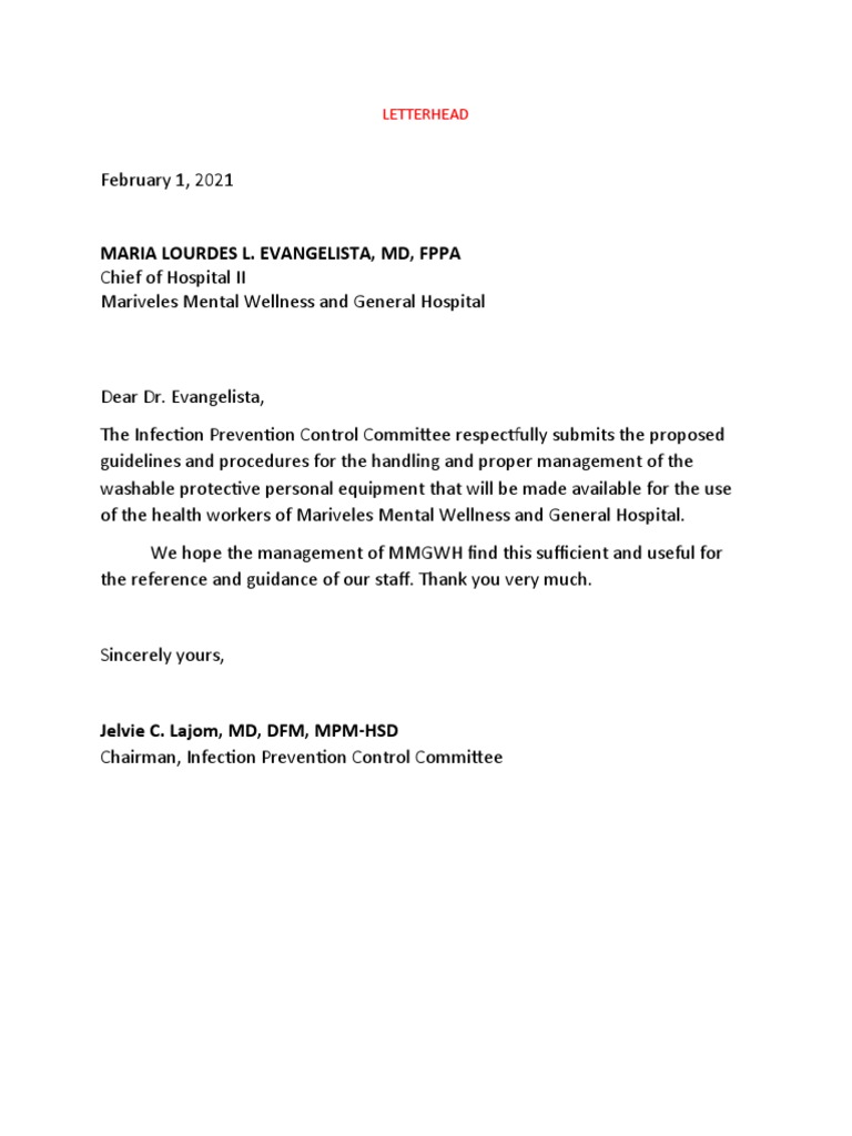 Draft letter for reusable PPE Version 2 (1) | PDF