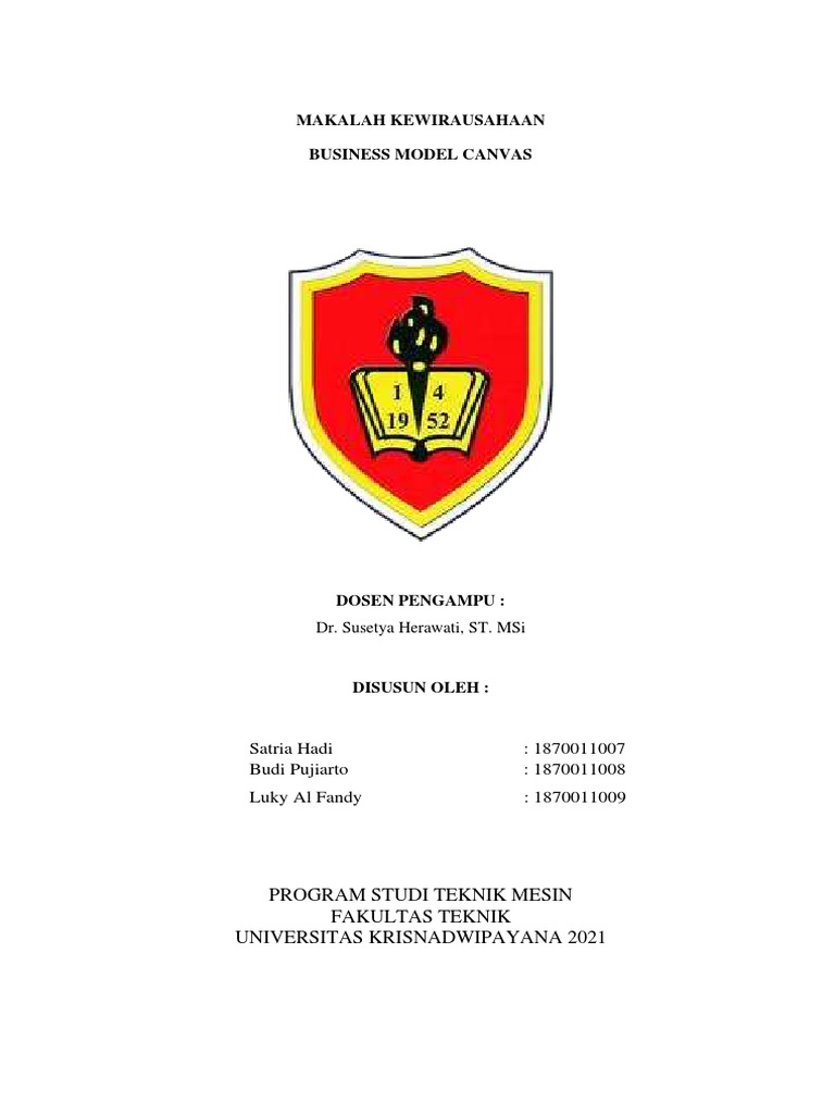 Paper Bmc Kewirausahaan Kelompok 6 Pdf