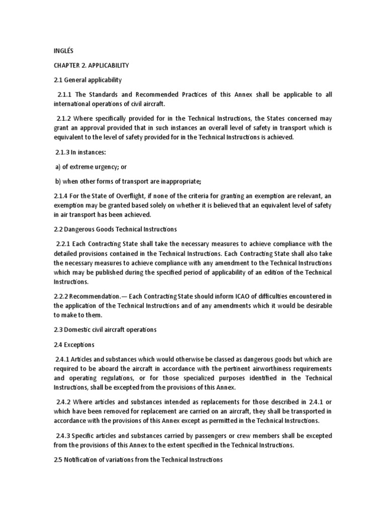 Anexo 18 Resumen Inlgés Español | PDF