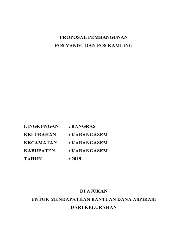 Proposal Pos Kamling | PDF