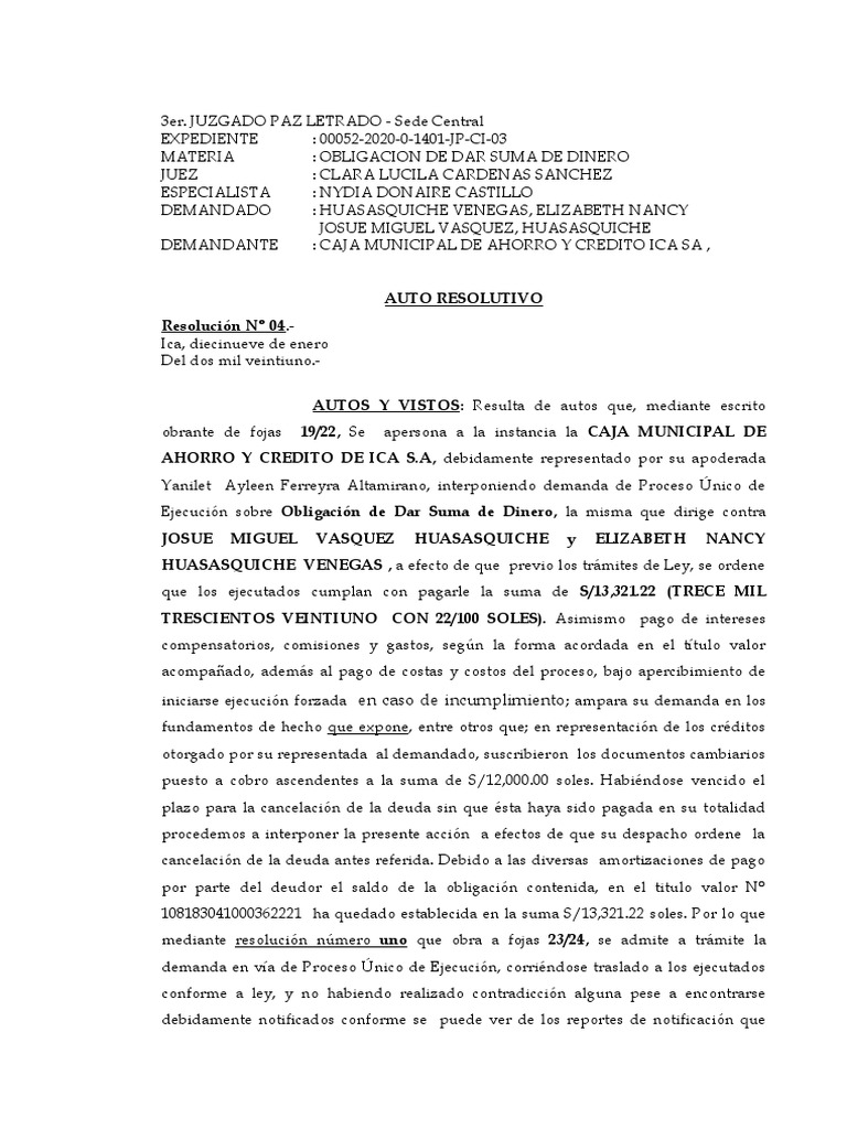 Auto Final - Auto Resolutivo | PDF