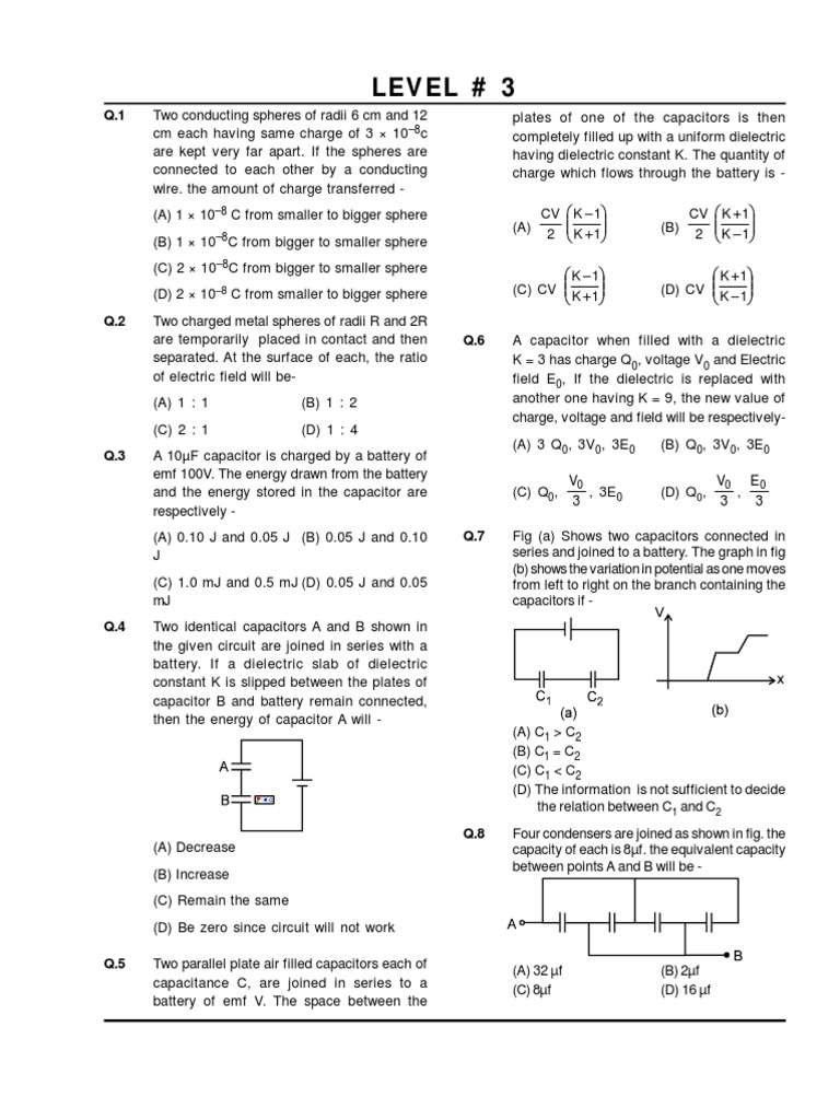 2 - Capacitance - Exercise 3 & 4 Module-4 | PDF | Capacitor | Capacitance