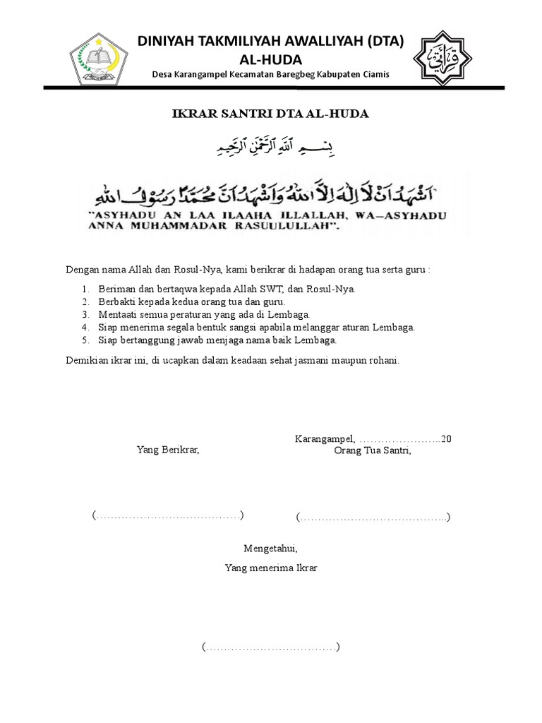 Ikrar Santri Dta Al | PDF