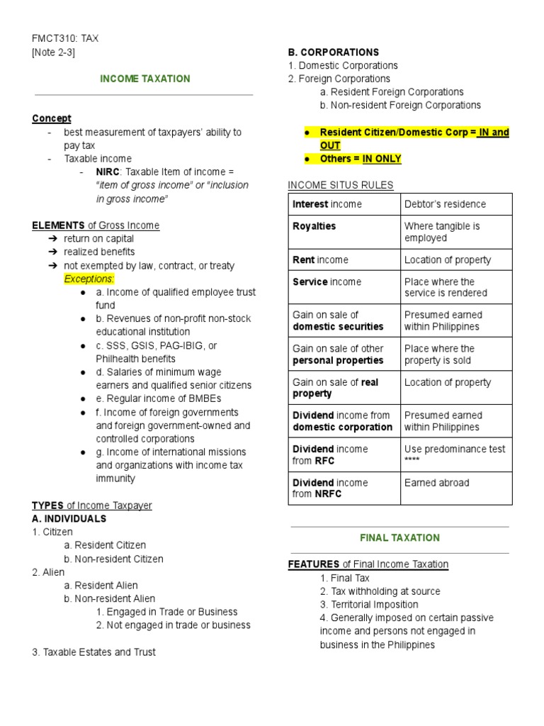 Tax (Note 2-3) PDF | PDF