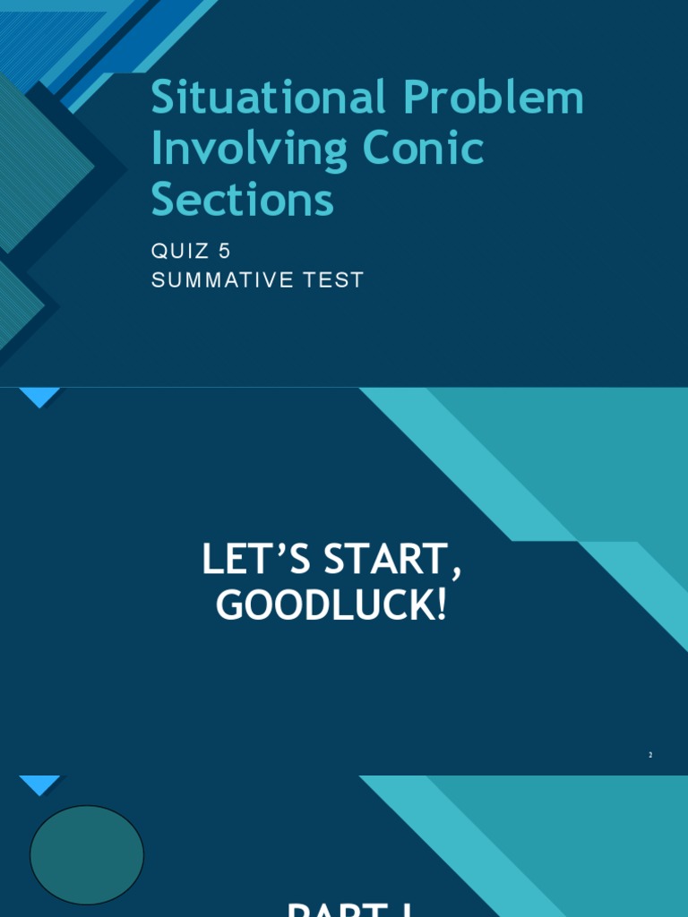 Situational Problem Involving Conic Sections | PDF