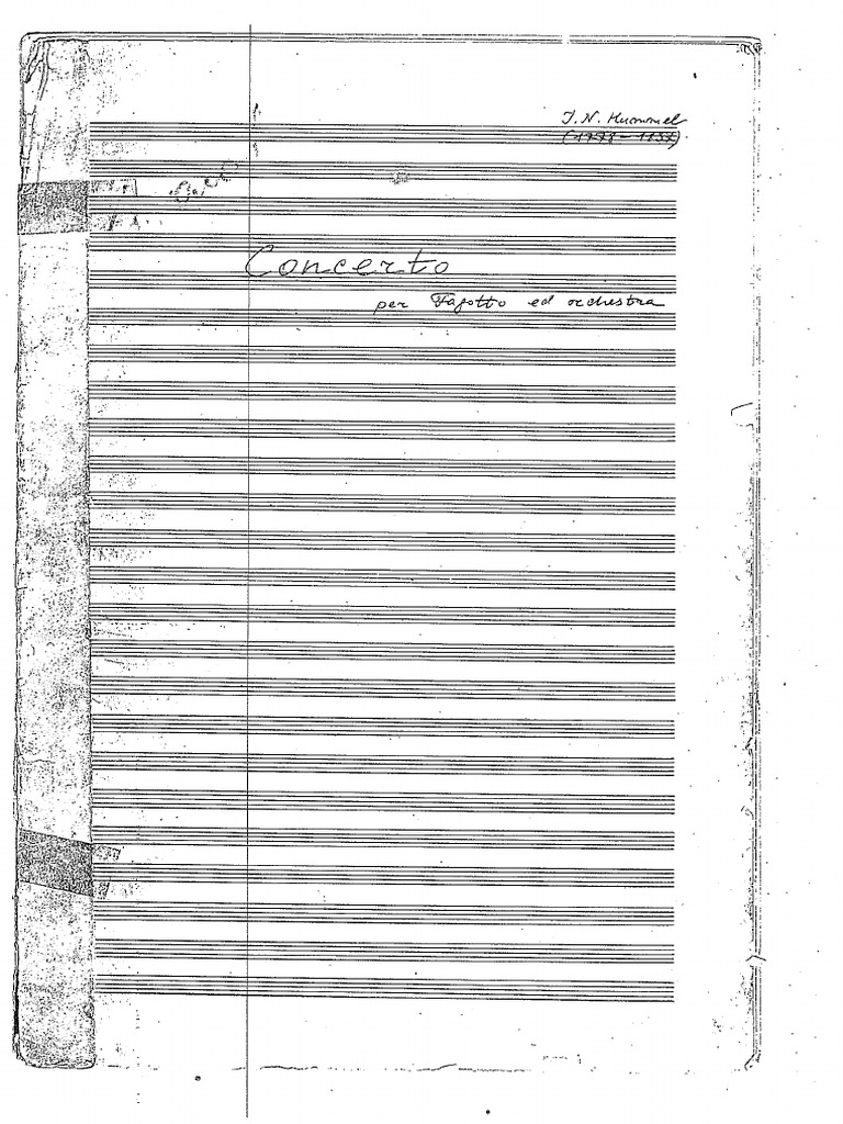 CONCIERTO PARA FAGOT Y ORQUESTA DE HUMMEL | PDF